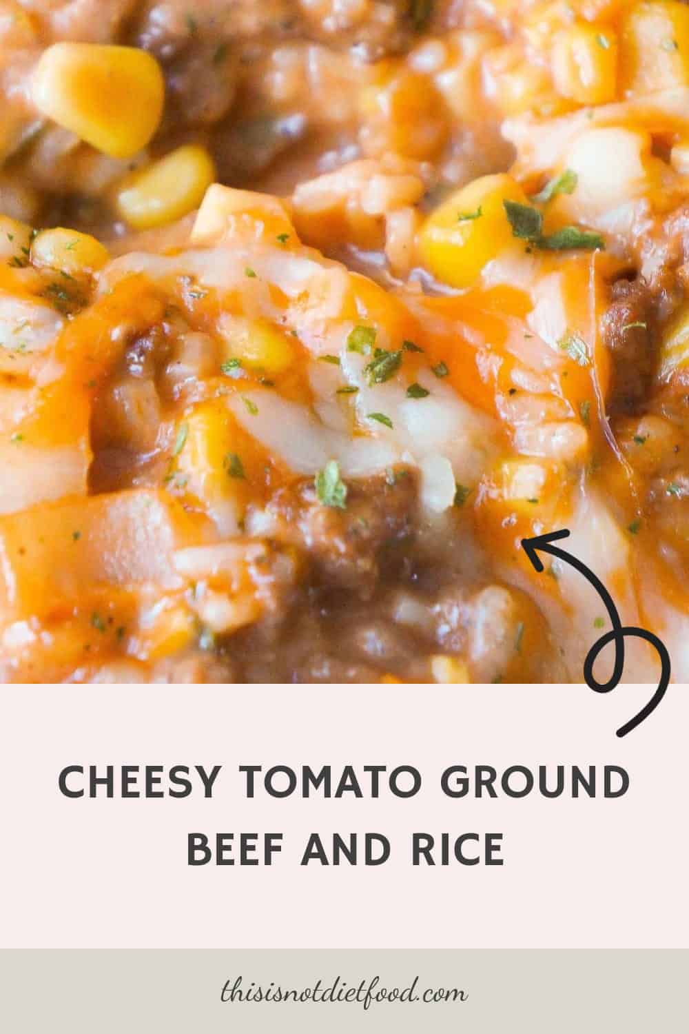 Cheesy Tomato Ground Beef and Rice - THIS IS NOT DIET FOOD