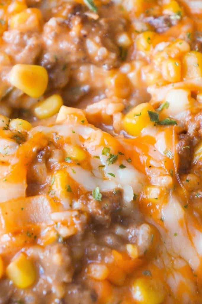 Cheesy Tomato Ground Beef and Rice - THIS IS NOT DIET FOOD