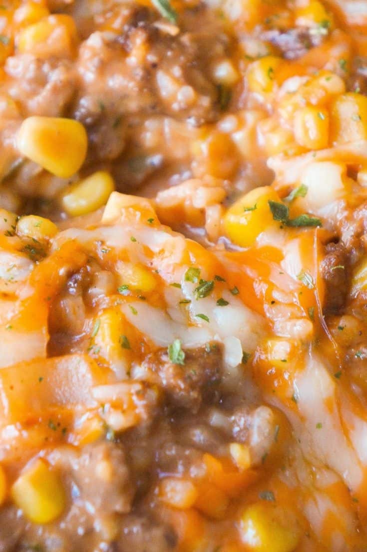 Cheesy Tomato Ground Beef and Rice - THIS IS NOT DIET FOOD