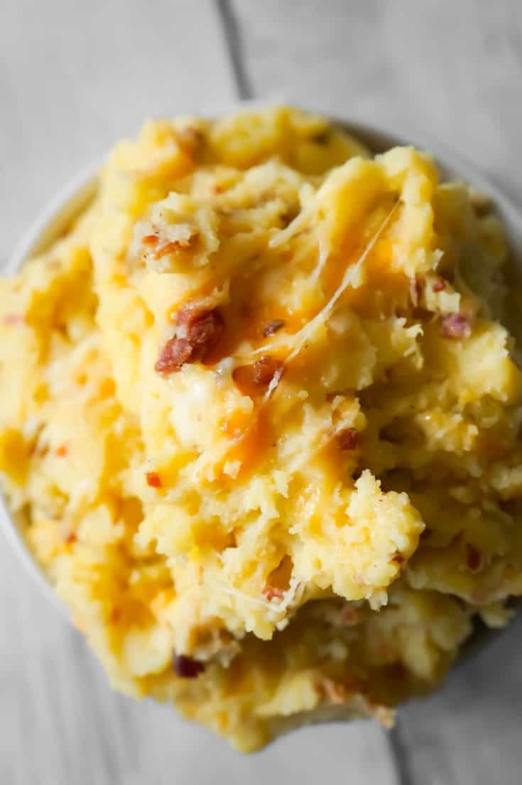 Instant Pot Cheesy Bacon Mashed Potatoes - THIS IS NOT DIET FOOD