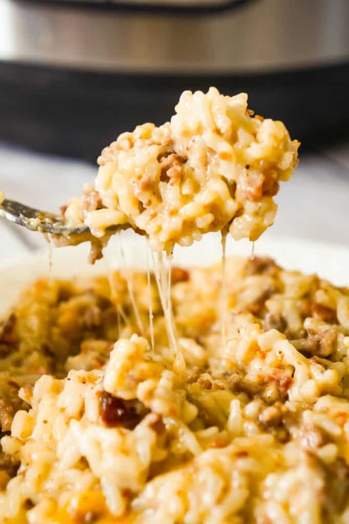 Instant Pot Bacon Cheeseburger Rice - THIS IS NOT DIET FOOD