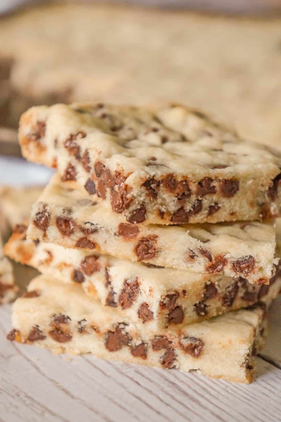 Chocolate Chip Shortbread Cookie Bars - THIS IS NOT DIET FOOD