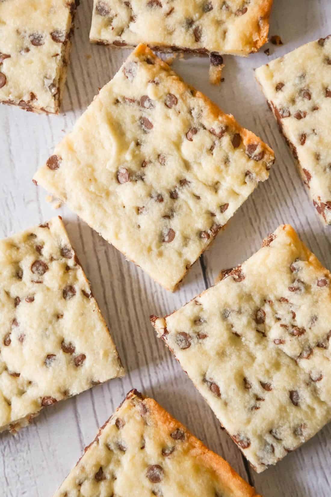 Chocolate Chip Shortbread Cookie Bars - THIS IS NOT DIET FOOD