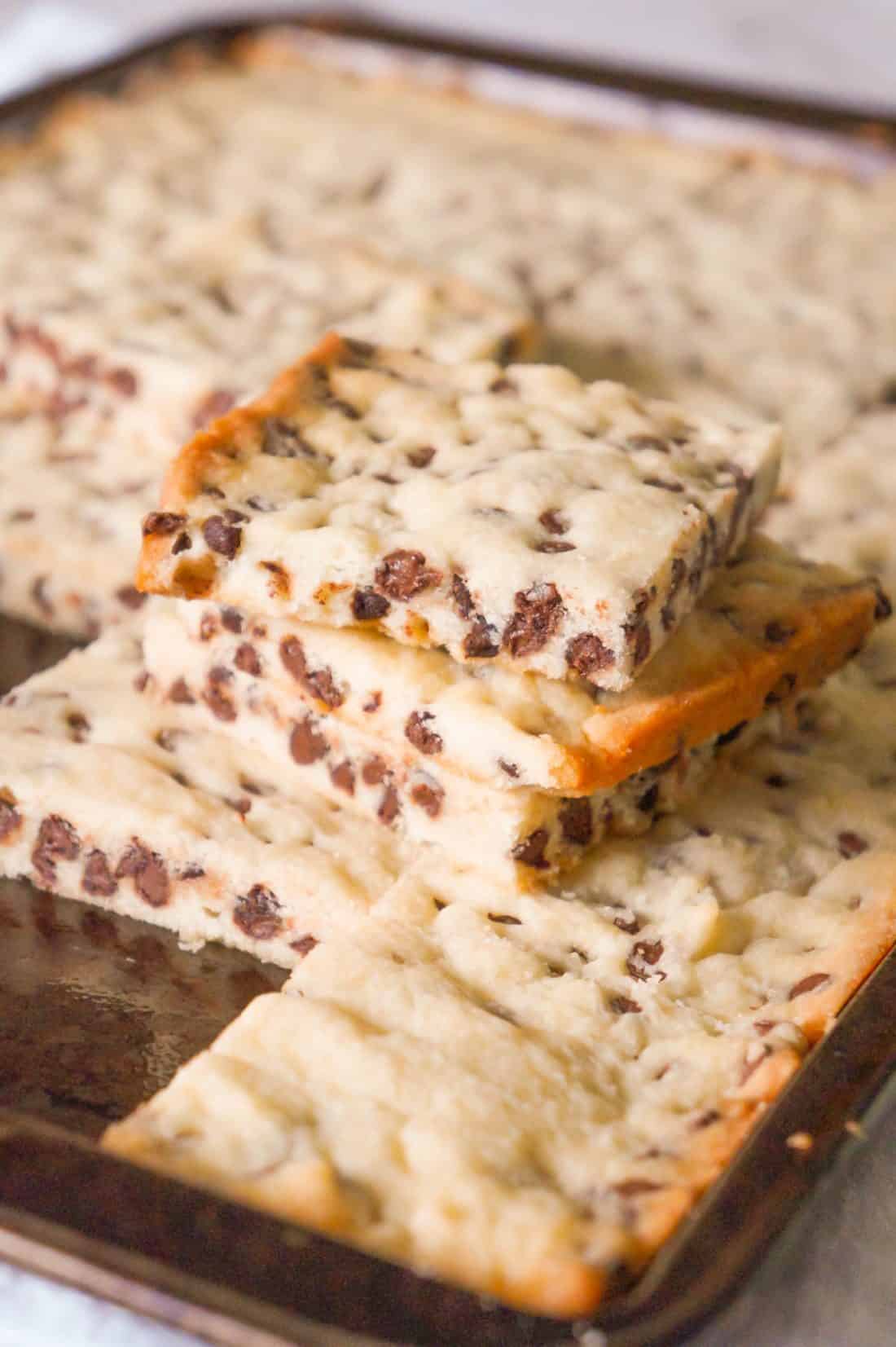 Chocolate Chip Shortbread Cookie Bars - THIS IS NOT DIET FOOD