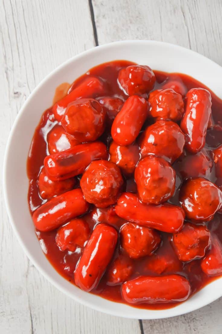 Instant Pot Cherry BBQ Meatballs and Cocktail Wieners - THIS IS NOT ...