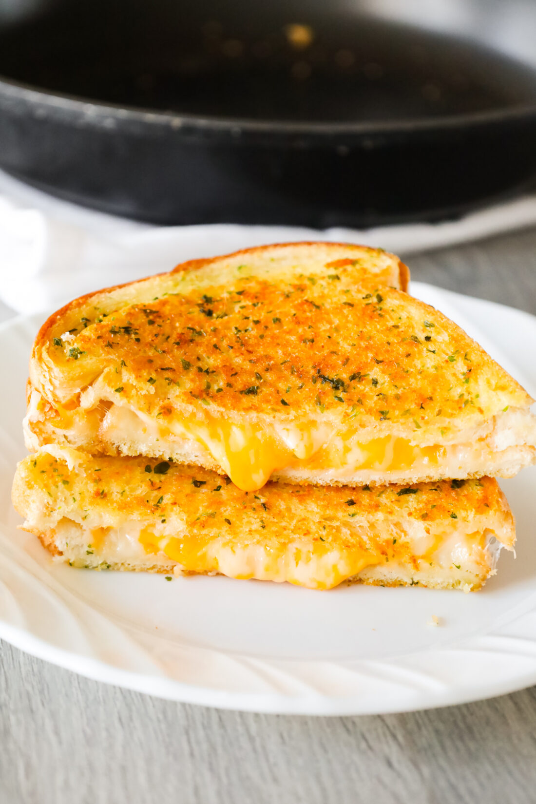 Garlic Bread Grilled Cheese - THIS IS NOT DIET FOOD