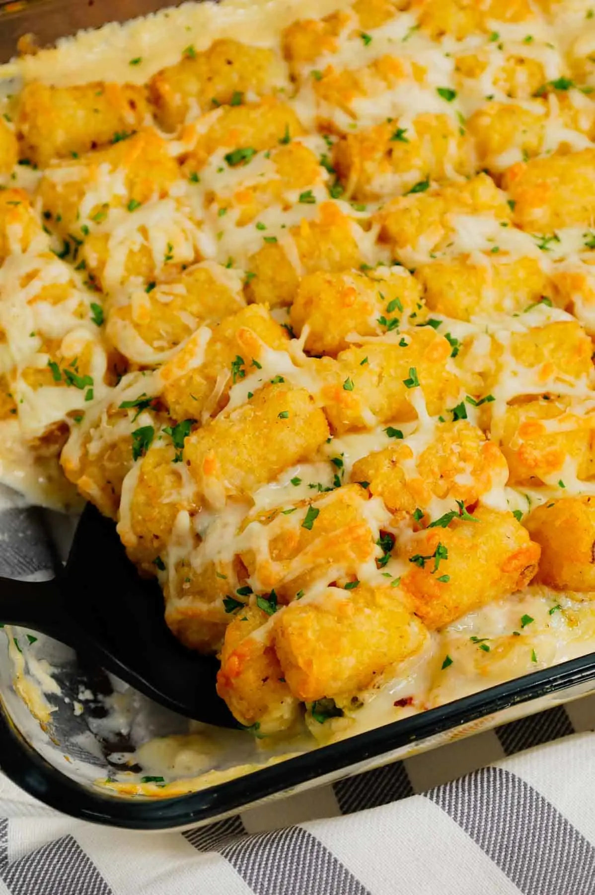 Chicken Alfredo Tater Tot Casserole - THIS IS NOT DIET FOOD