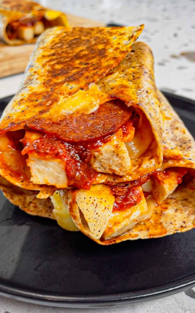 Chicken and Pepperoni Pizza Melts - High Protein - THIS IS NOT DIET FOOD