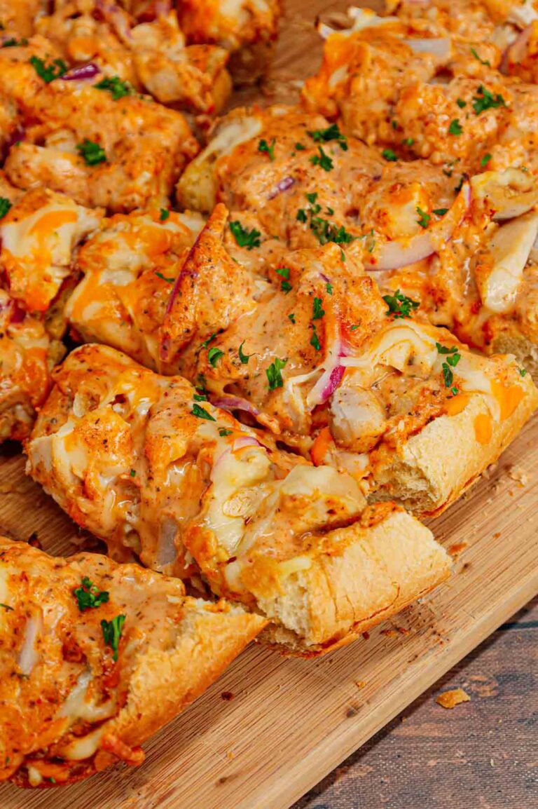 Cajun Chicken Alfredo Garlic Bread - THIS IS NOT DIET FOOD