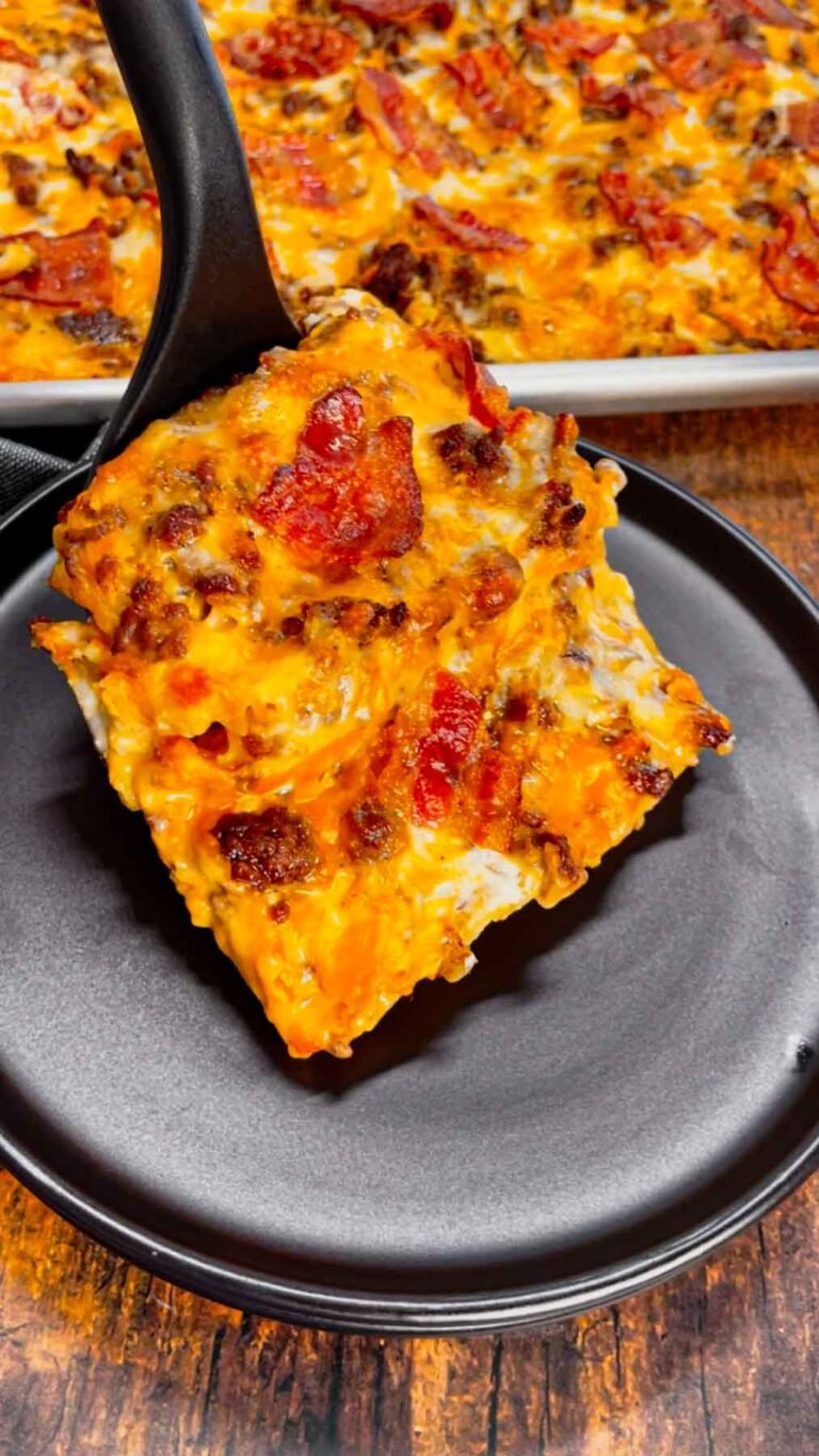 Bacon Cheeseburger Sheet Pan Lasagna - THIS IS NOT DIET FOOD