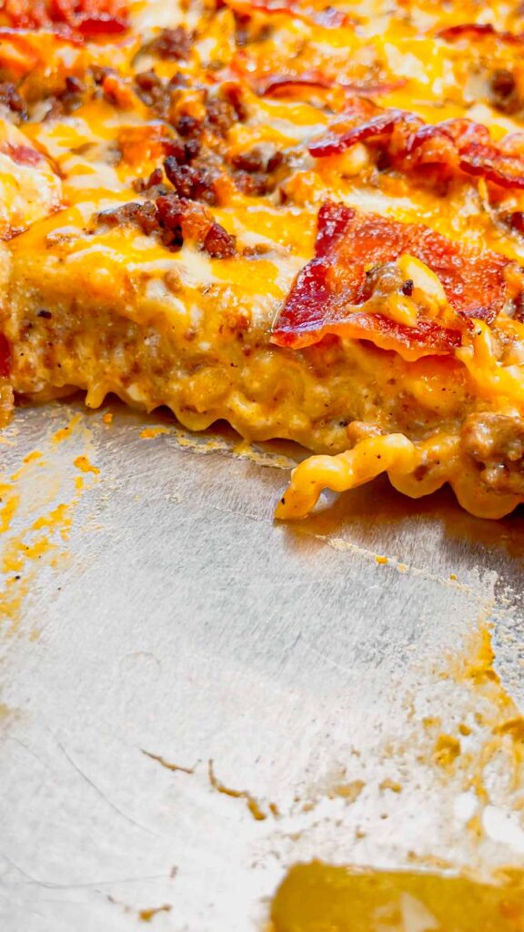 Bacon Cheeseburger Sheet Pan Lasagna - THIS IS NOT DIET FOOD