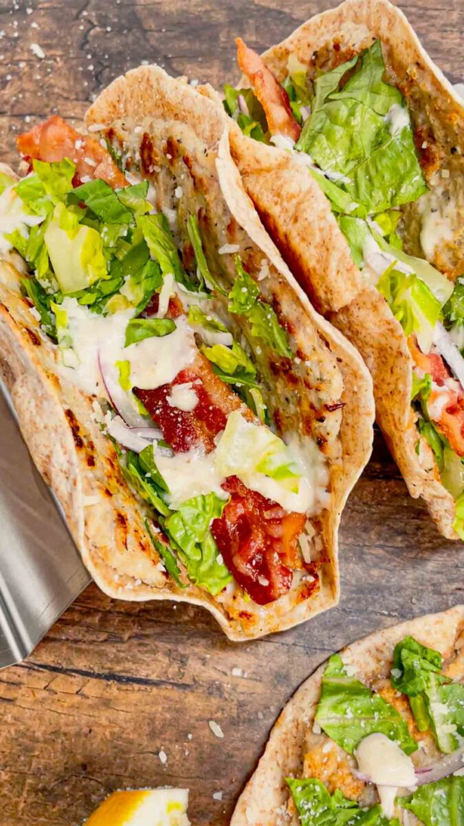 Chicken Caesar Smash Tacos - THIS IS NOT DIET FOOD