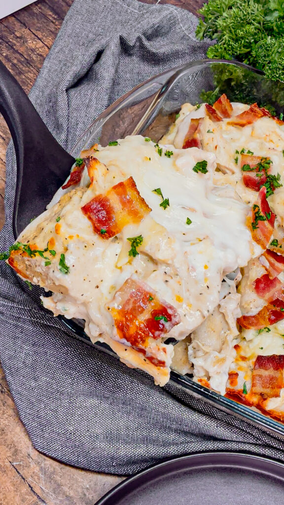 Chicken Alfredo Pierogi Casserole - THIS IS NOT DIET FOOD
