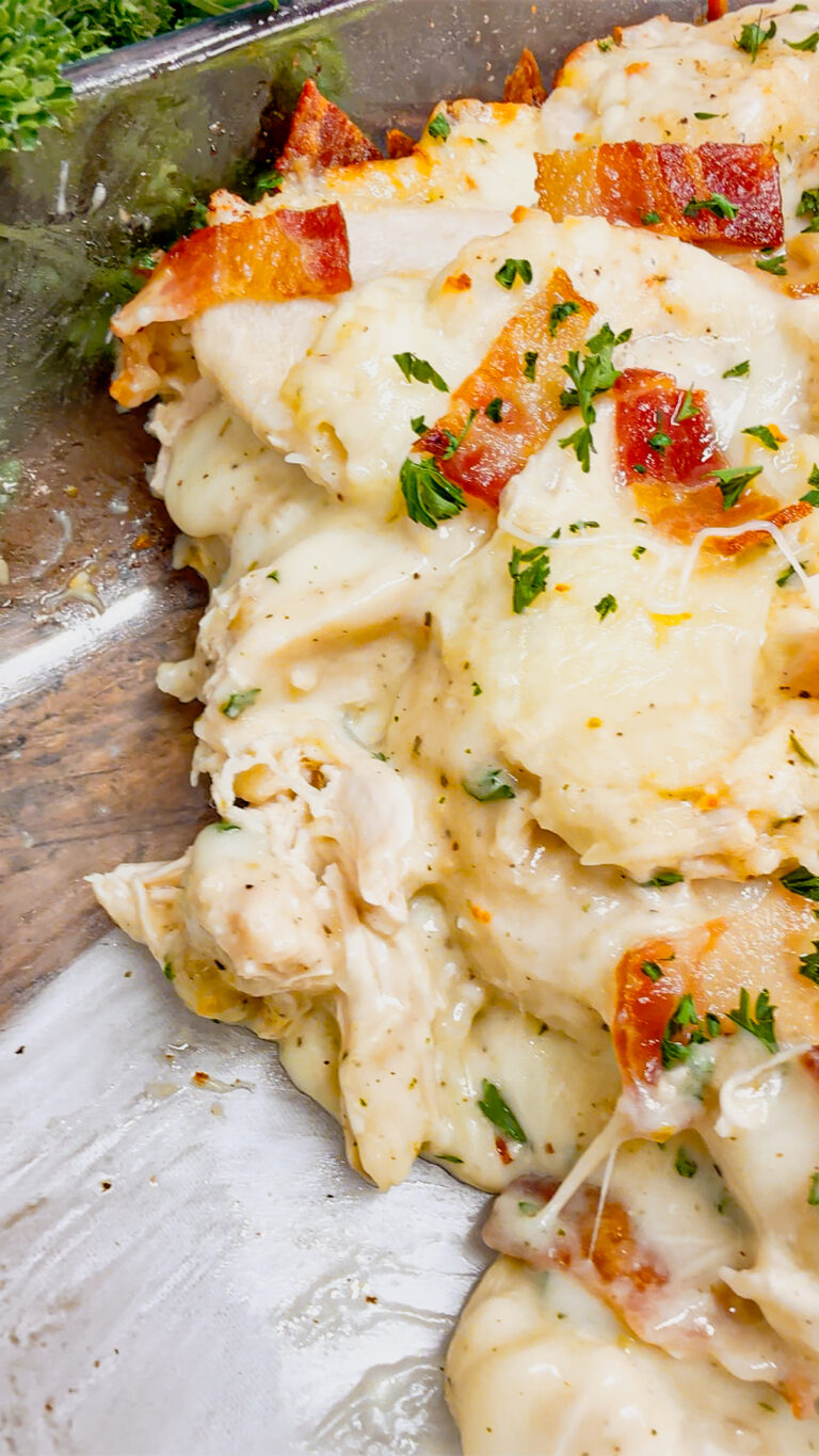 Chicken Alfredo Pierogi Casserole - THIS IS NOT DIET FOOD