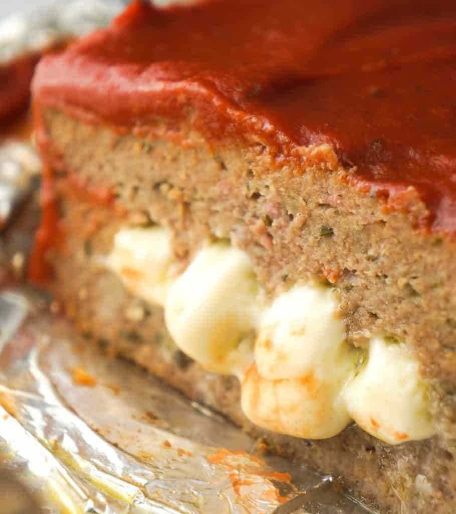 Cheese Stuffed Ground Chicken Meatloaf - THIS IS NOT DIET FOOD