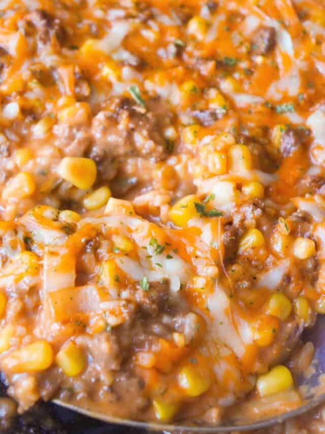 How to Make Cheesy Tomato Ground Beef and Rice - THIS IS NOT DIET FOOD