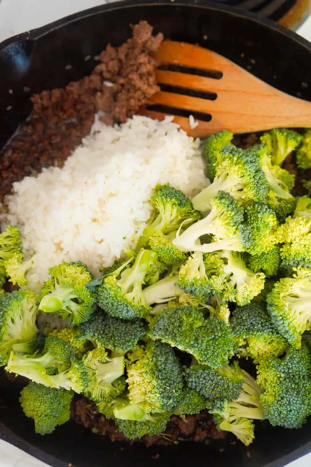 Honey Garlic Ground Beef and Rice with Broccoli - THIS IS NOT DIET FOOD
